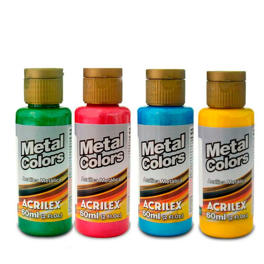Tinta Metal Colors 60ml Acrilex | AfricanArtesanato
